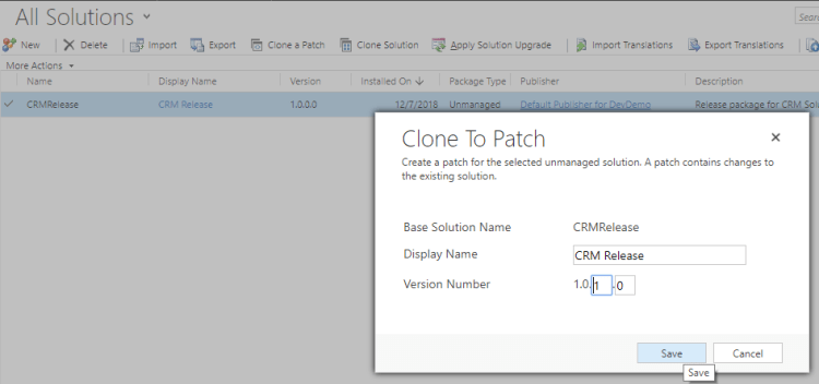 Clone Solution vs Clone Patch in Dynamics 365 – Release management ...