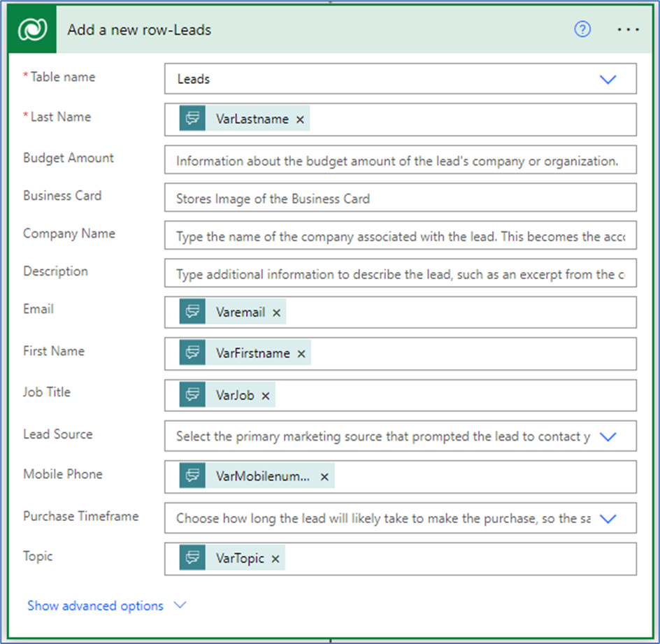 Create Lead with chatbot using Power Automate – Dynatecon Solutions