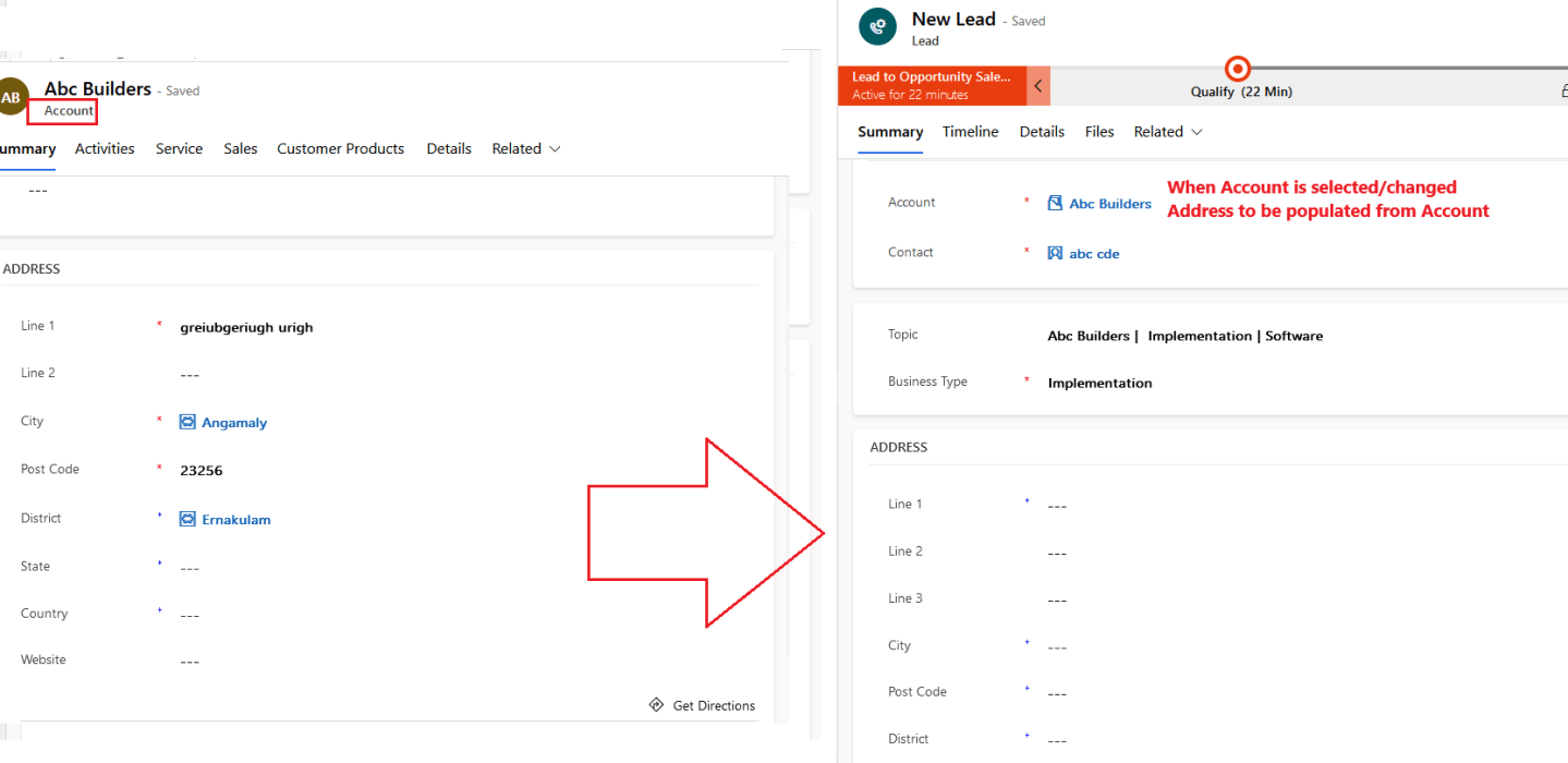 Populate Lookup fields and Text fields from an Entity to Another Entity ...