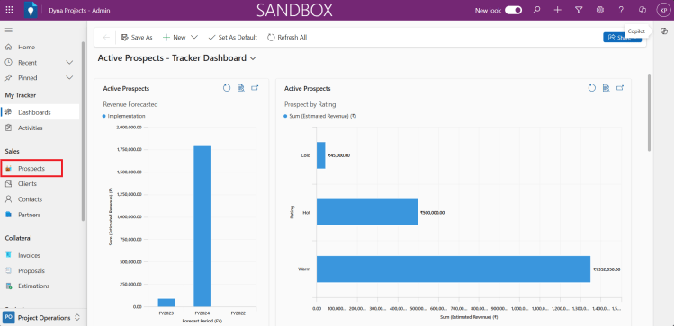 How to create a new Prospect in Power Apps based Project tracking tool ...