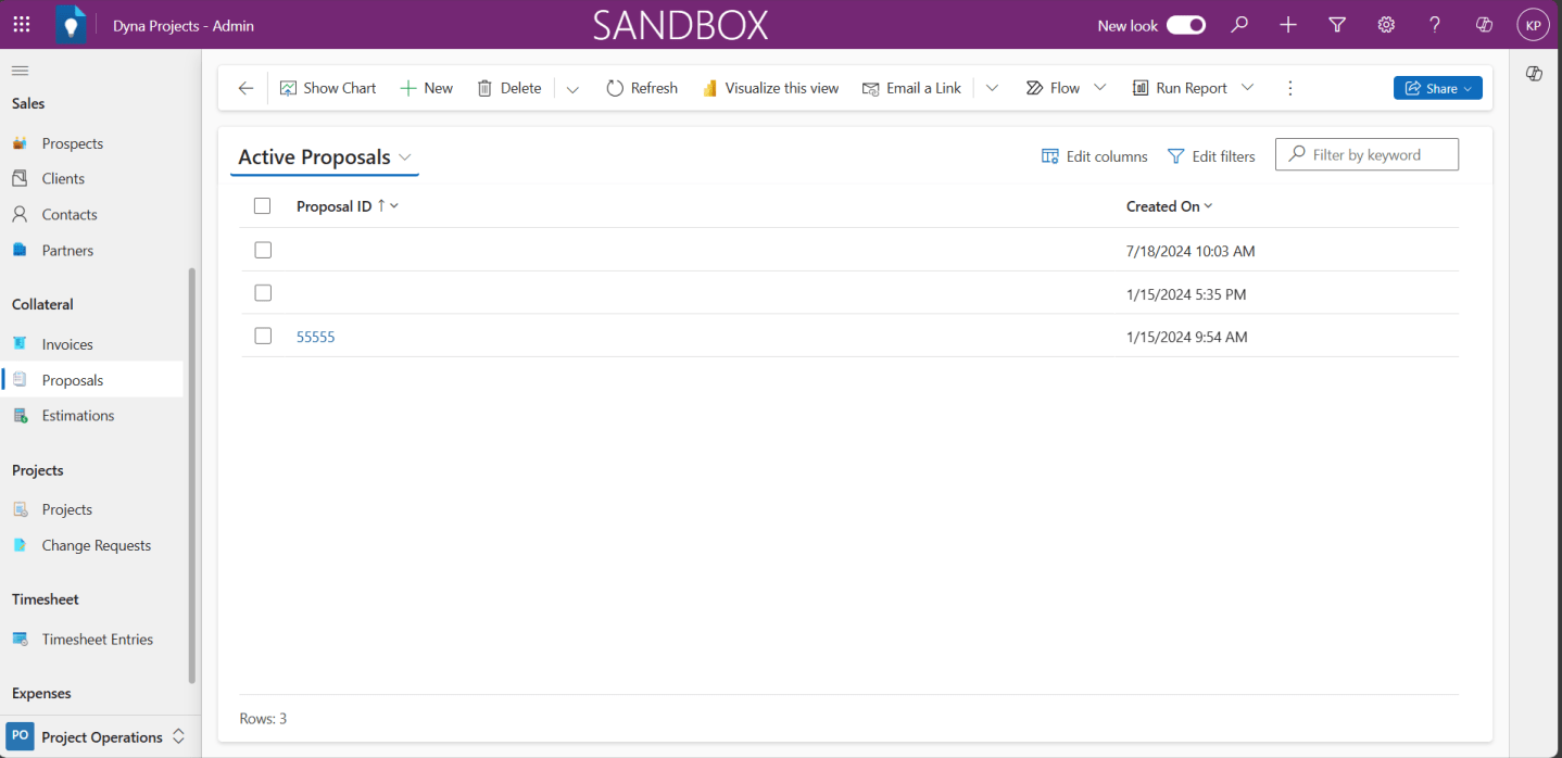 How to add new Proposals to a Project in Power Apps based Project ...