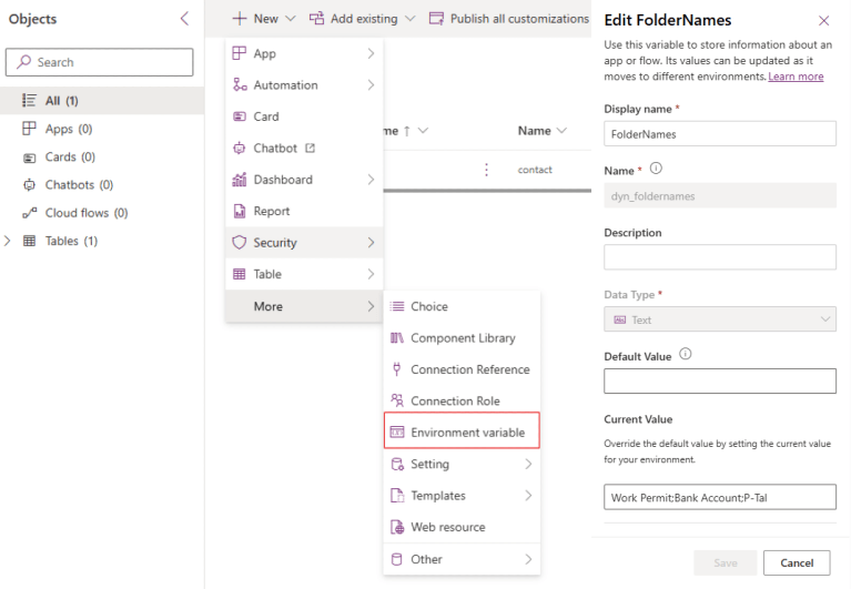 Use Environment variables in Power Automate to Create Folder in ...