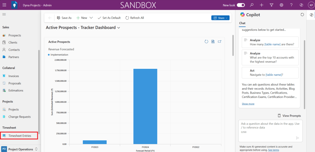 How to create a new Timesheet Entry in Power Apps based Project ...